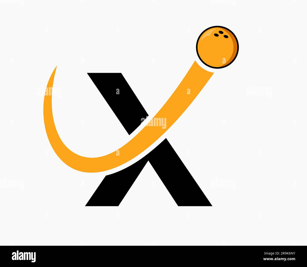 Letter X Bowling Logo. Bowling Ball Symbol With Moving Ball Icon Stock ...