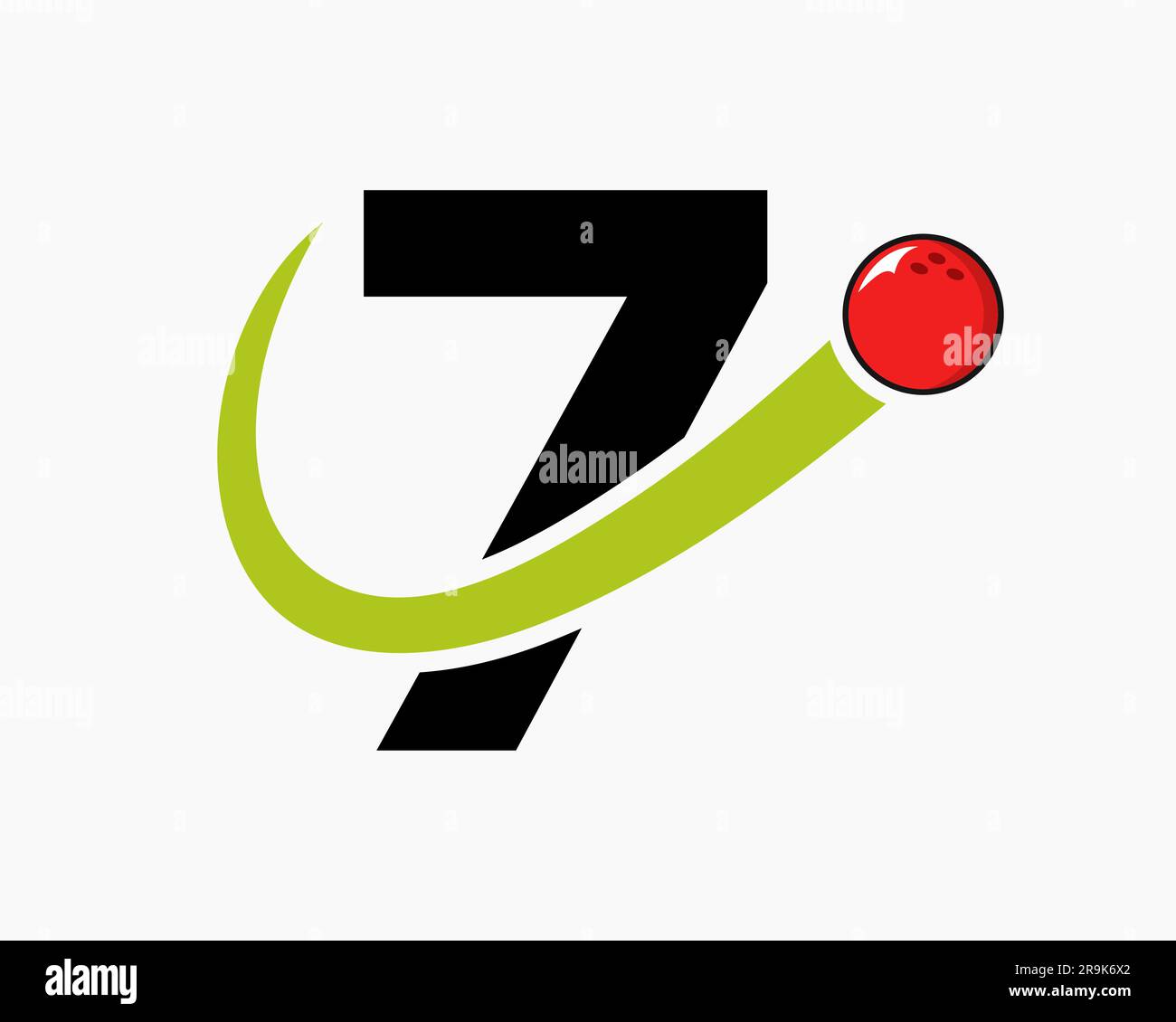 Letter 7 Bowling Logo. Bowling Ball Symbol With Moving Ball Icon Stock ...
