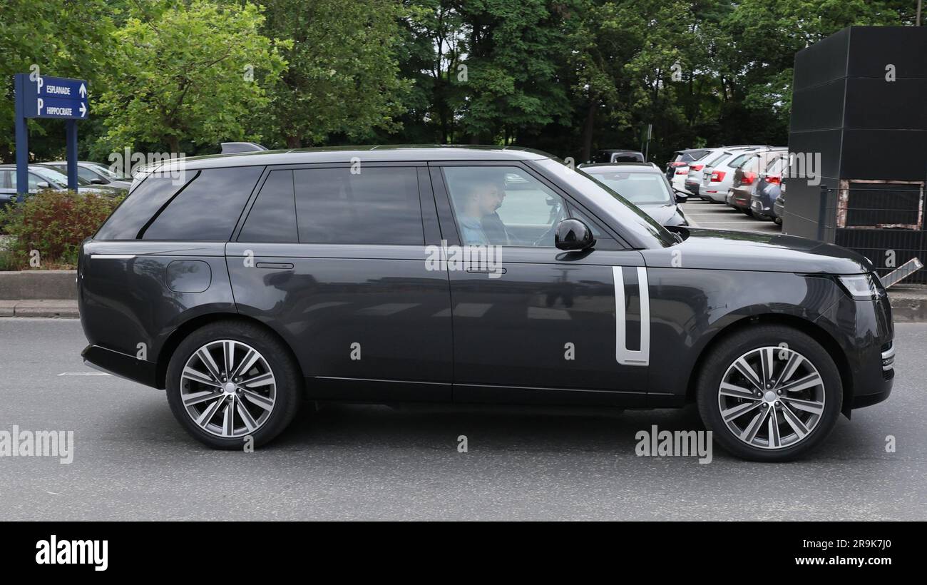 Brussels, Belgium. 27th June, 2023. Prince Emmanuel arrives in a car at ...