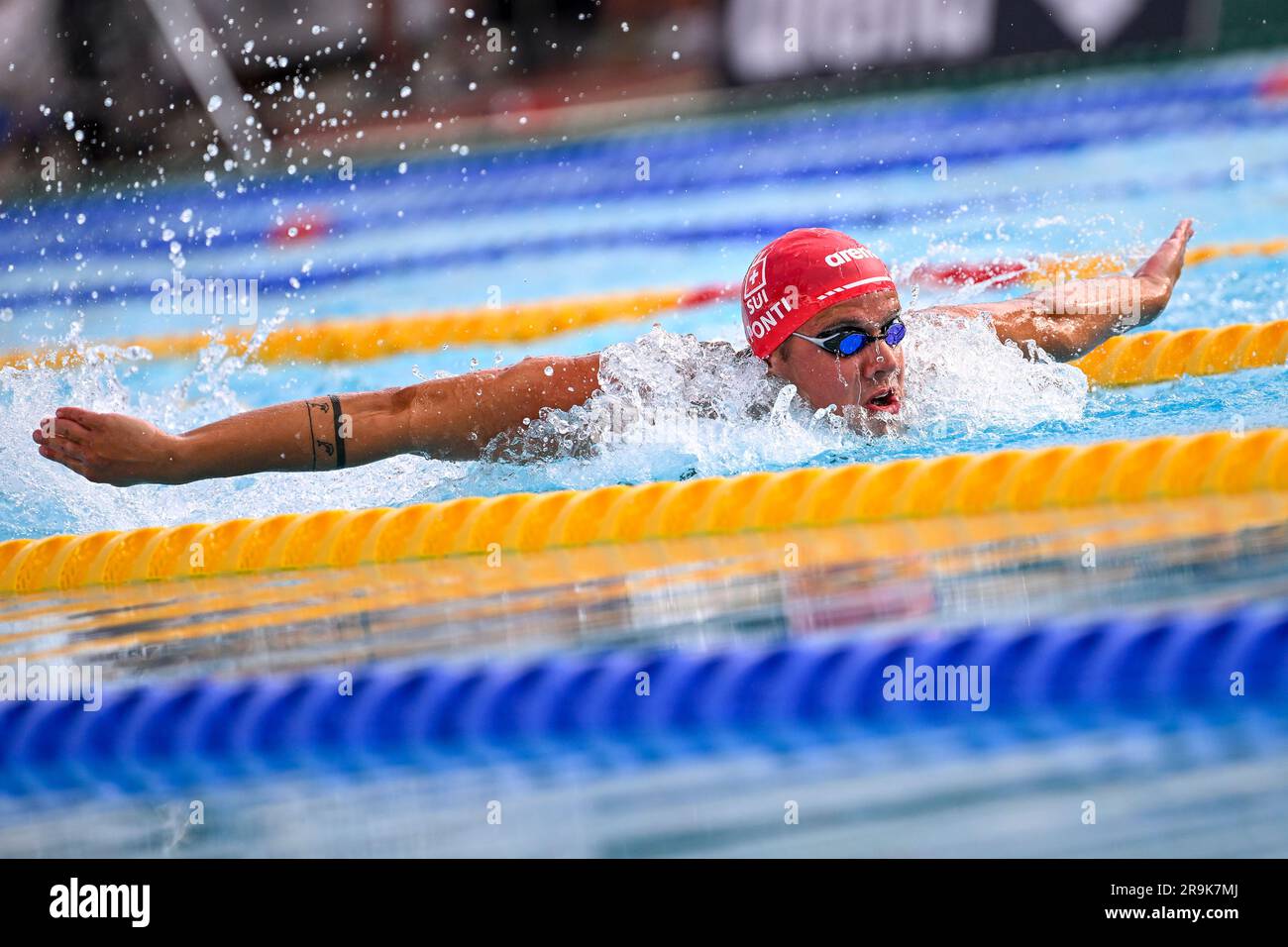 Noe' Ponti of Switzerland competes in the 200m Butterfly Men Final ...