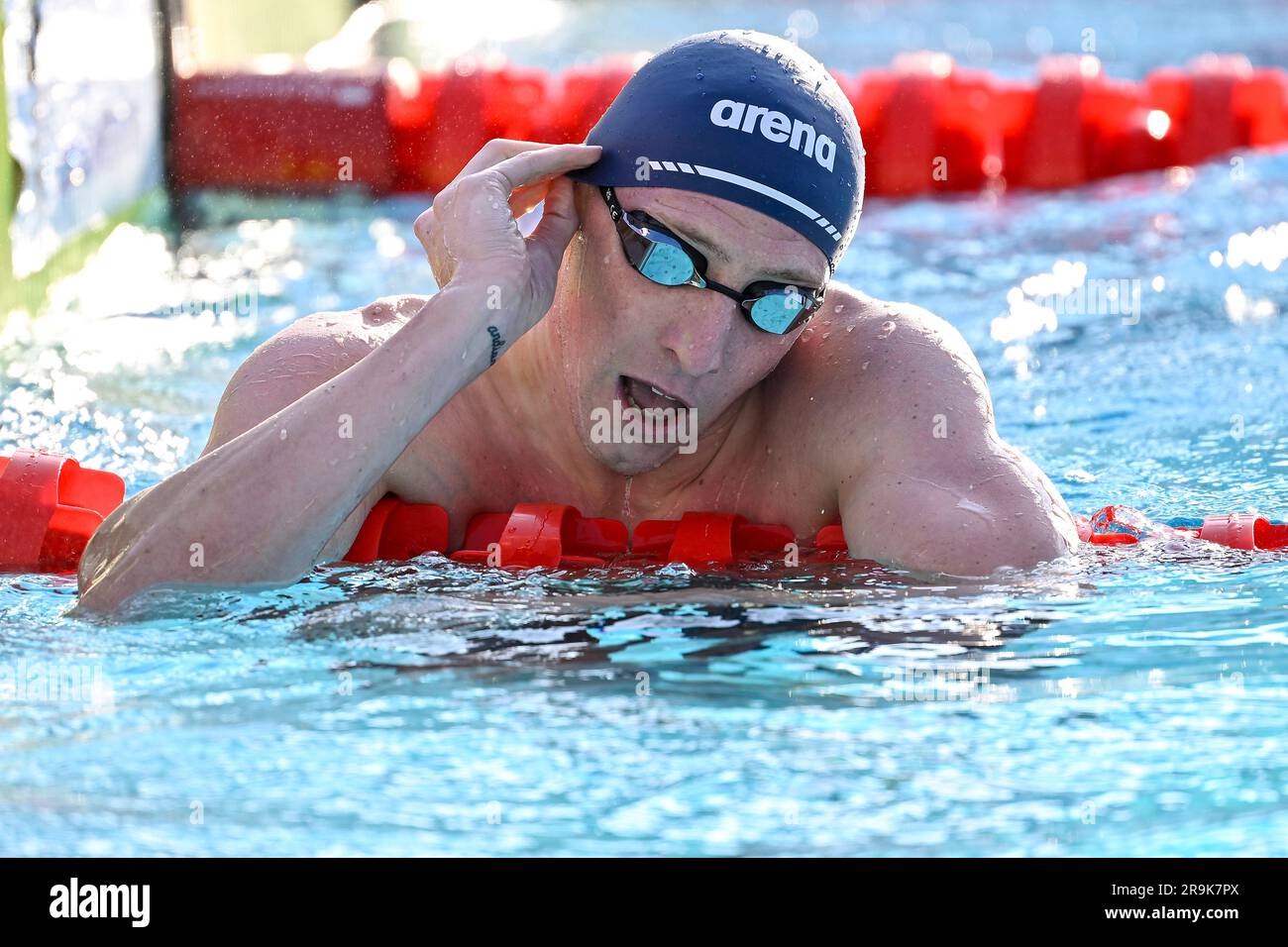 Max Robert Litchfield of Great Britain reacts after compete in the 400m ...