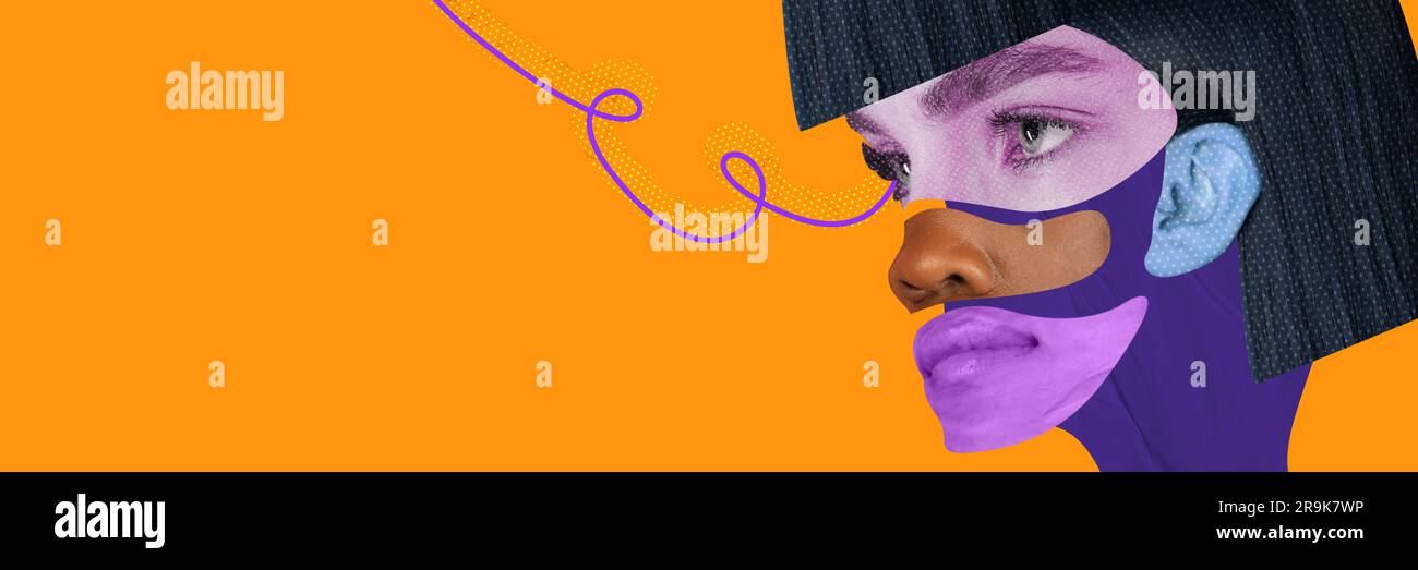 Human face created with different part of male and female faces of ...