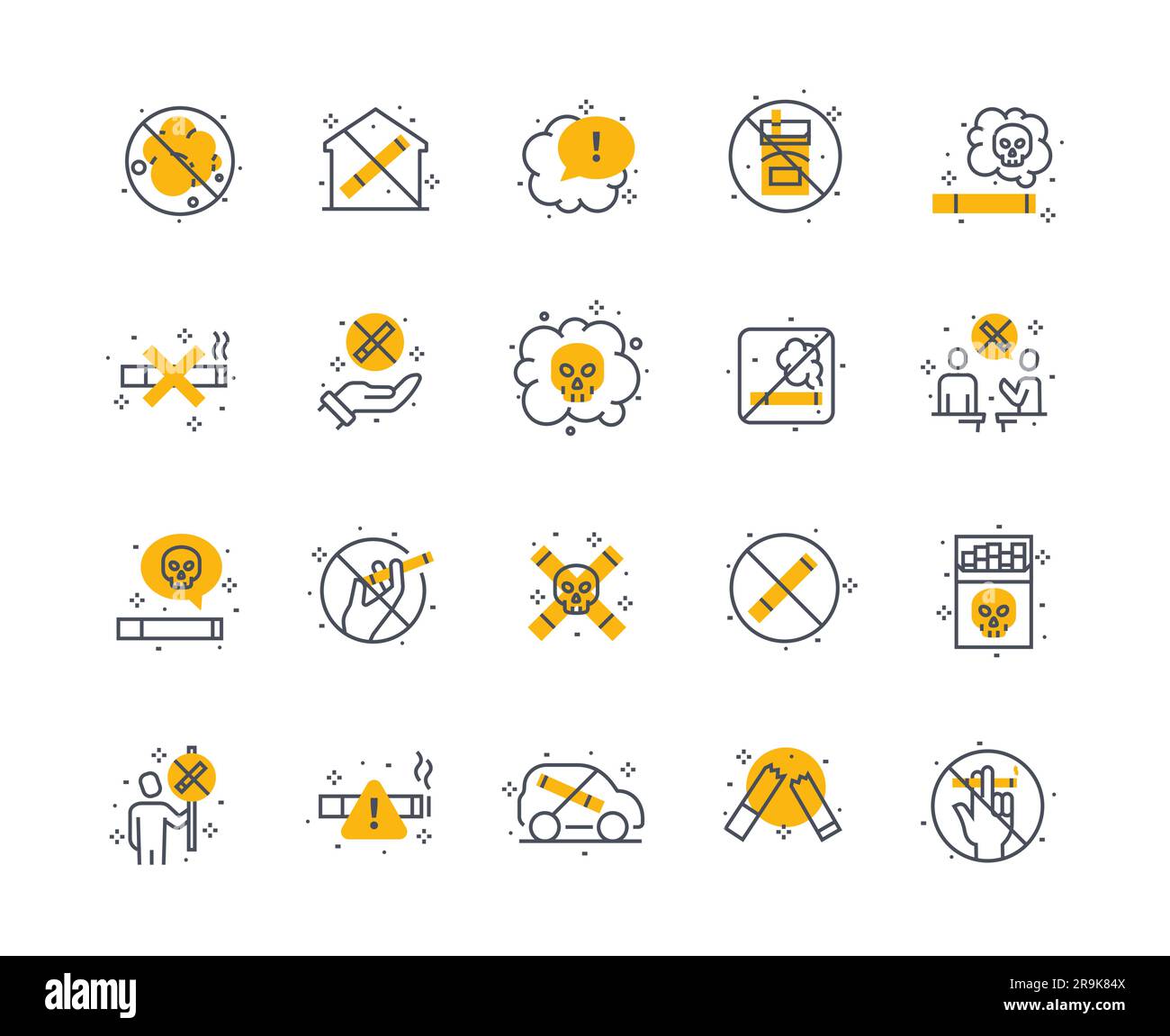 No smoking icons color set Stock Vector Image & Art - Alamy