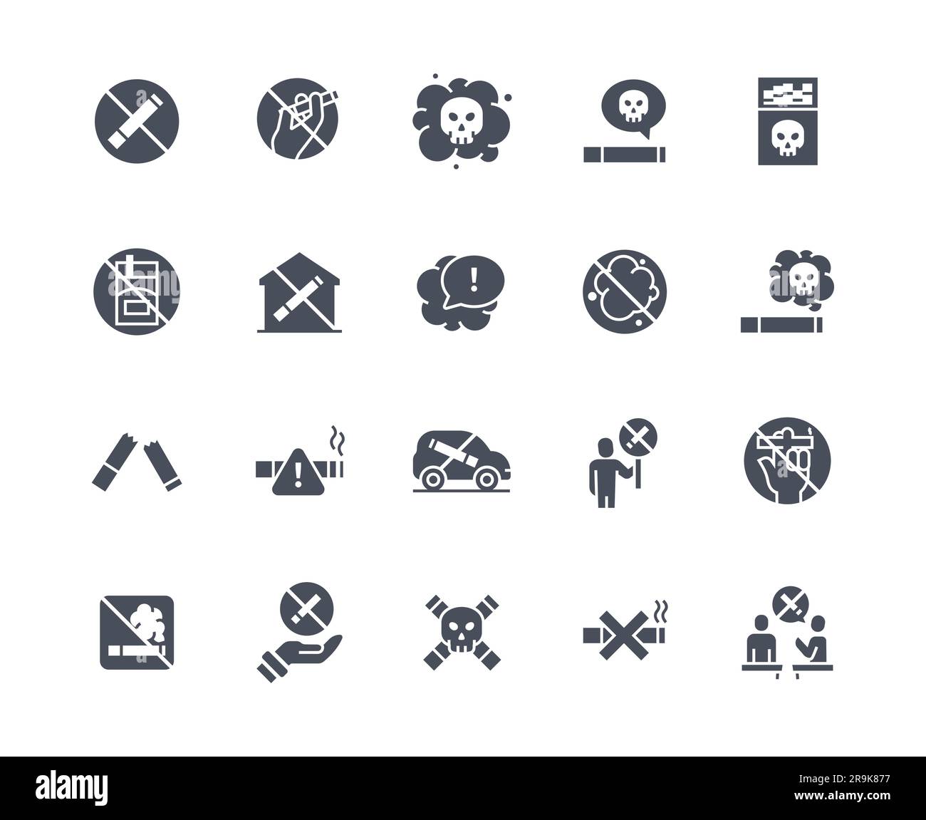 No smoking icons black set Stock Vector Image & Art - Alamy