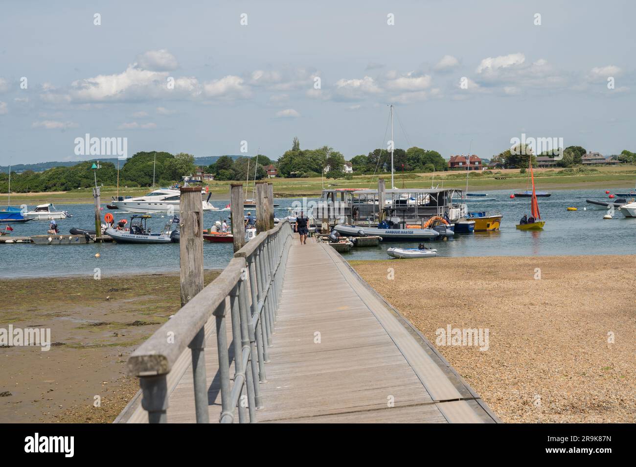 Boats moored in Chichester Harbour Conservancy area at West Itchenor ...