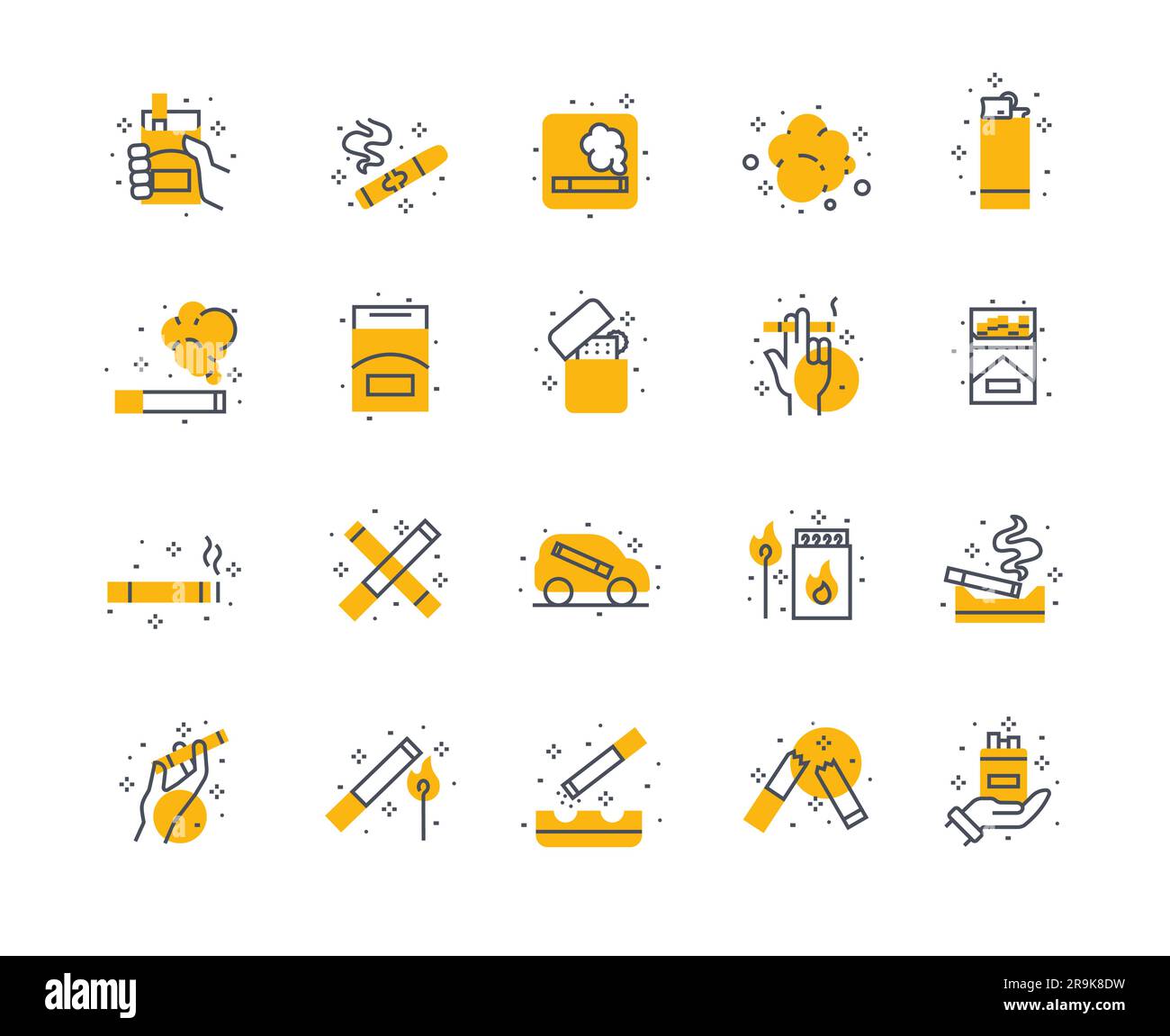 Smoking icons color set Stock Vector Image & Art - Alamy