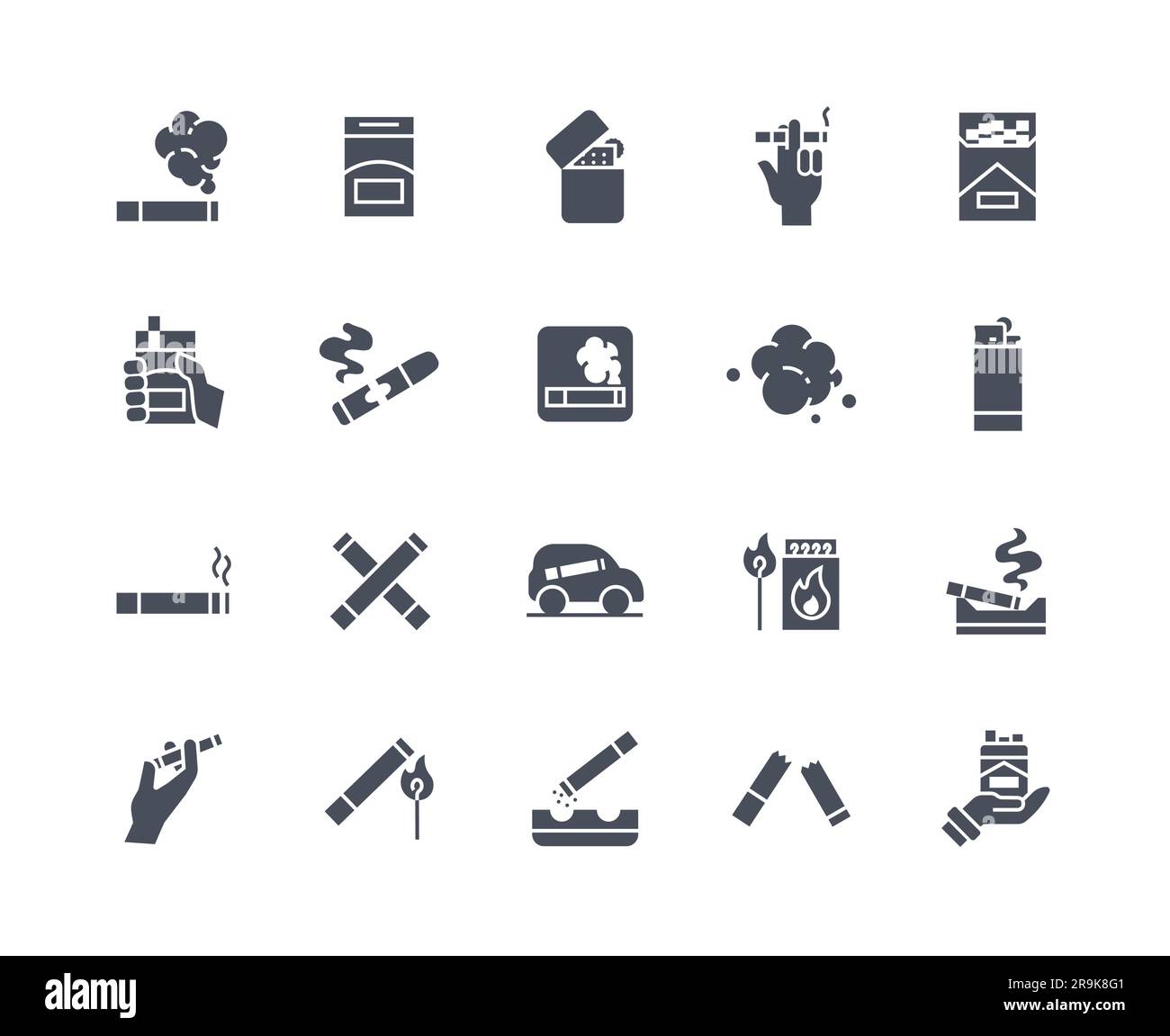 Smoking icons black set Stock Vector Image & Art - Alamy