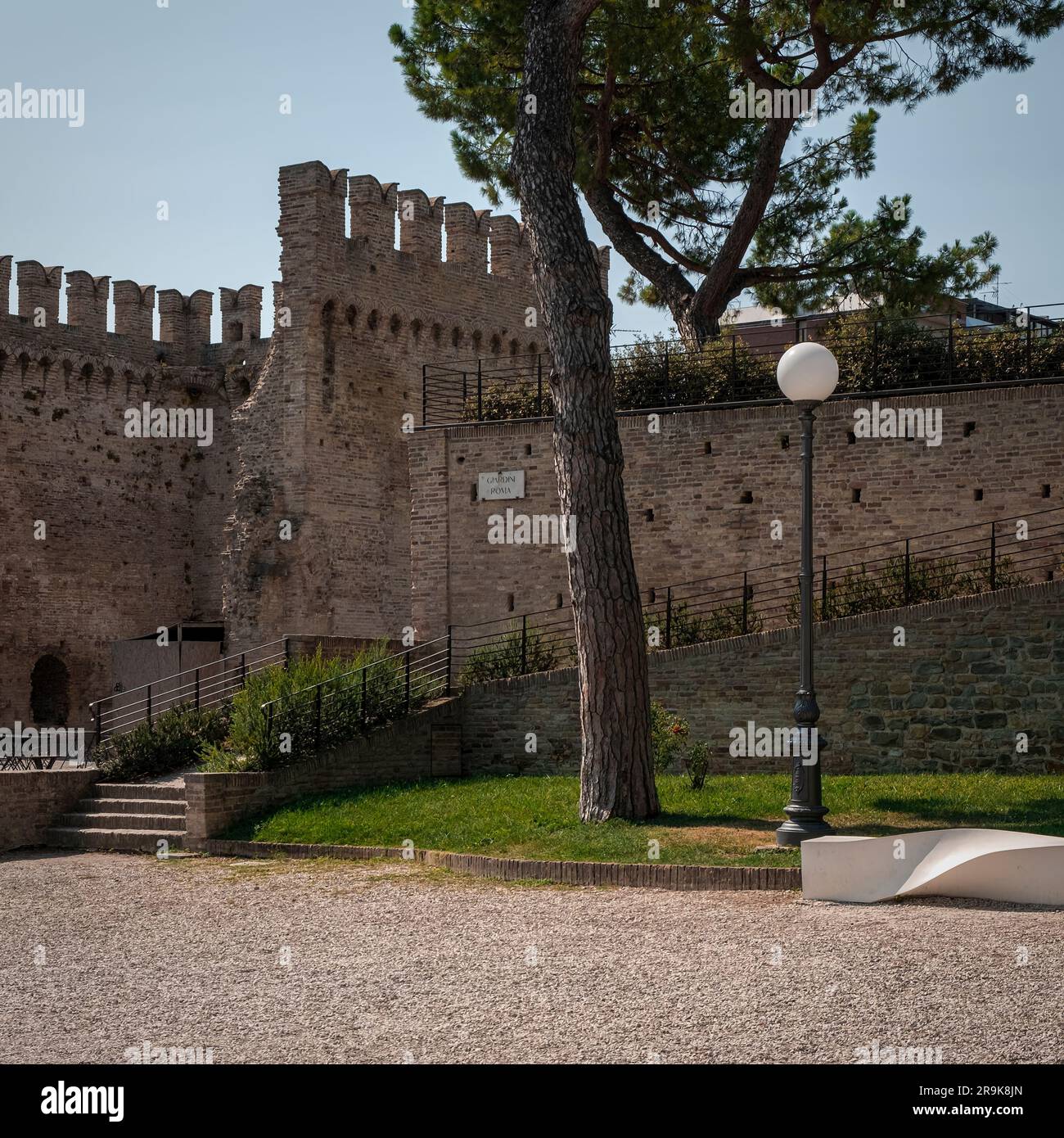 The Roman city walls of the city of Fano in the Marche region, Italy ...