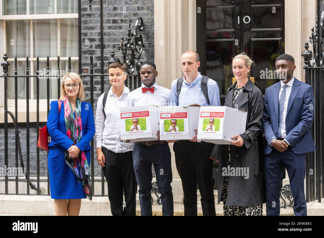 London, UK. 27th June, 2023. The petition for Awaab's Law, to prevent ...