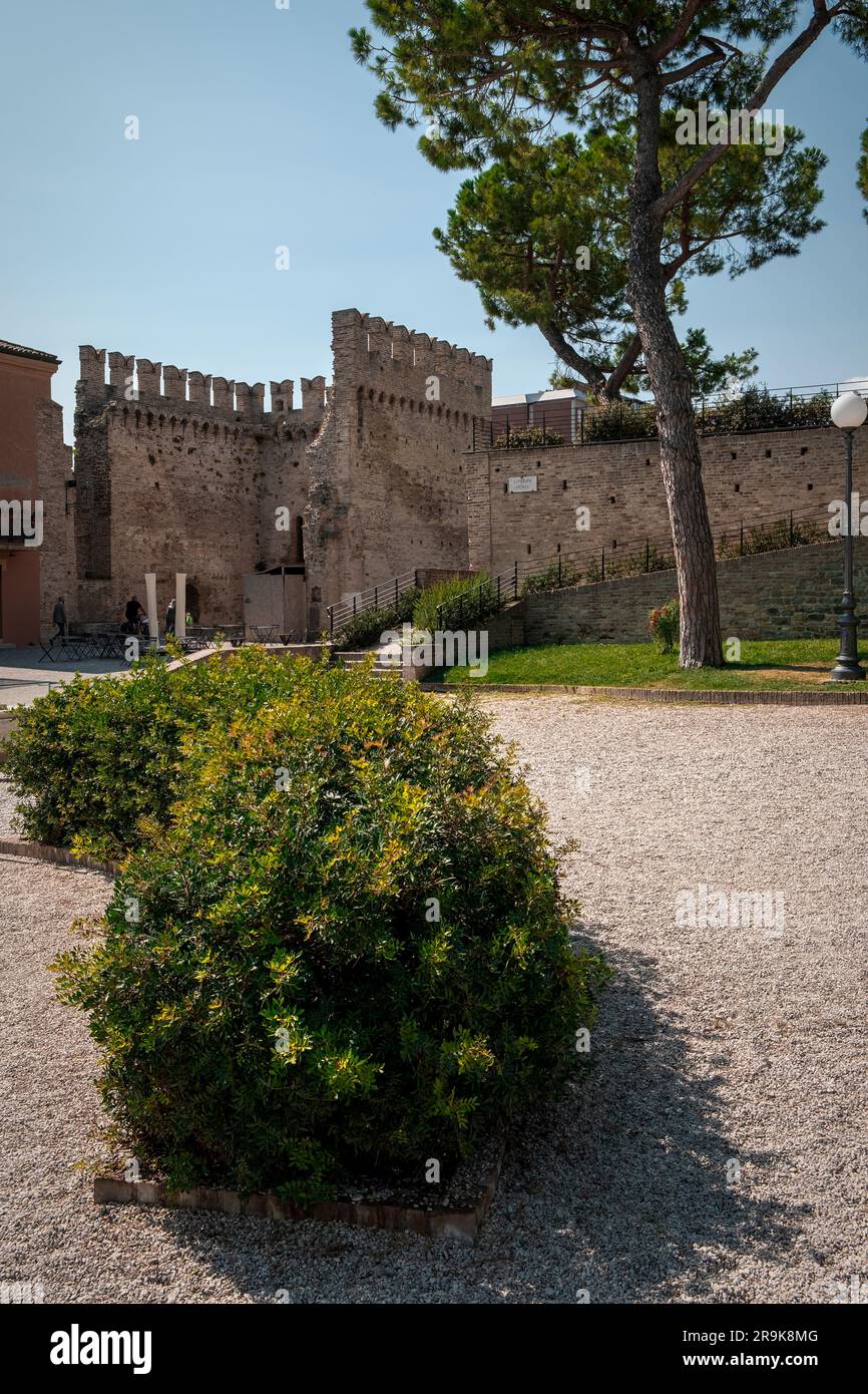 The Roman city walls of the city of Fano in the Marche region, Italy ...