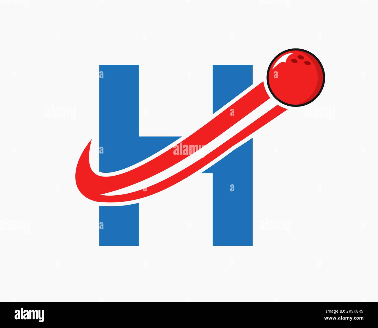 Letter H Bowling Logo. Bowling Ball Symbol With Moving Ball Icon Stock ...