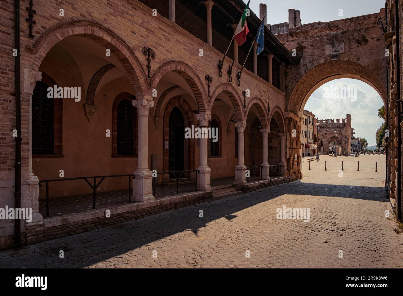 The Roman entrance gate to the city of Fano in the Marche region, Italy ...