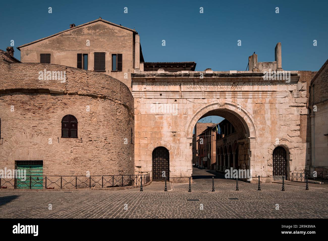 The Roman entrance gate to the city of Fano in the Marche region, Italy ...