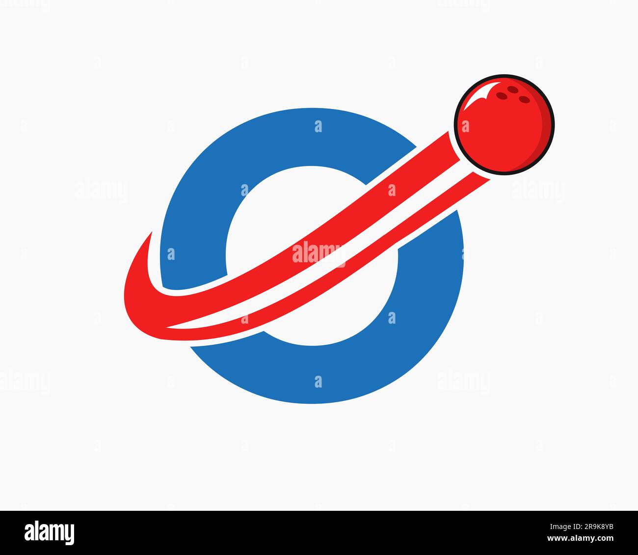 Letter O Bowling Logo. Bowling Ball Symbol With Moving Ball Icon Stock ...