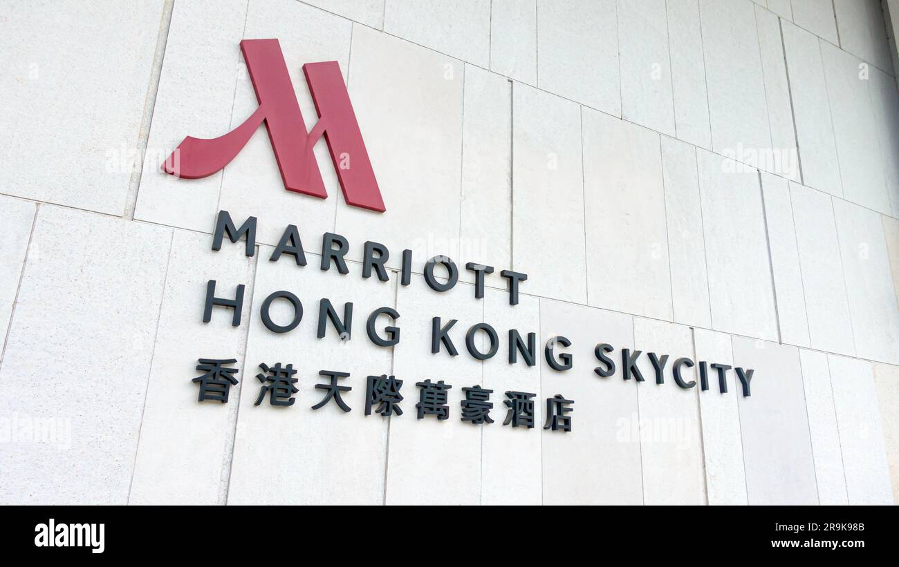 Hong Kong, China - Mars 19, 2018, Marriott Hotel in Hong Kong. Marriott ...