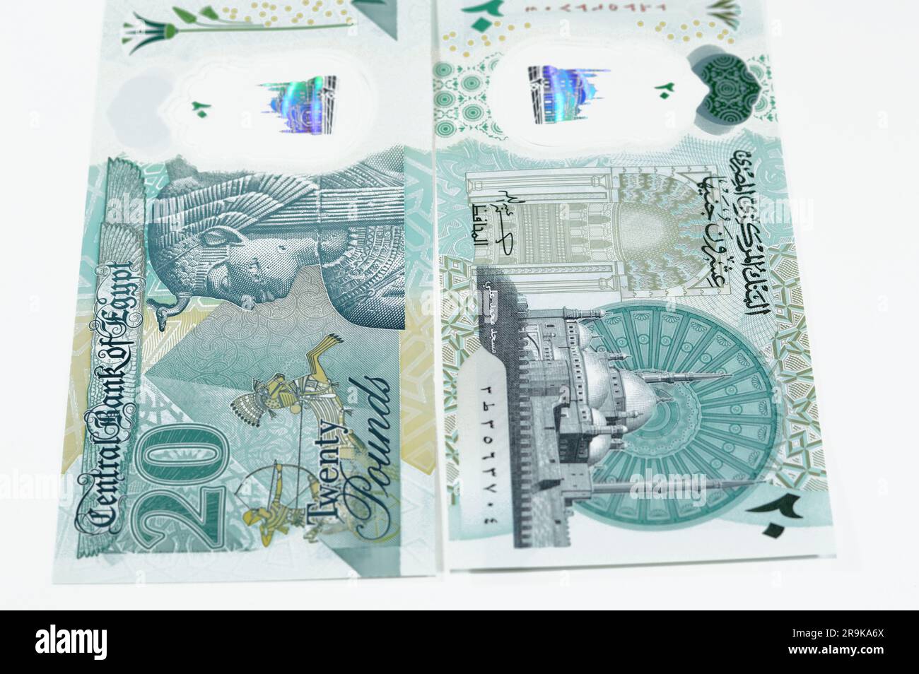 new Egyptian 20 EGP LE twenty polymer pounds cash money banknote bill ...