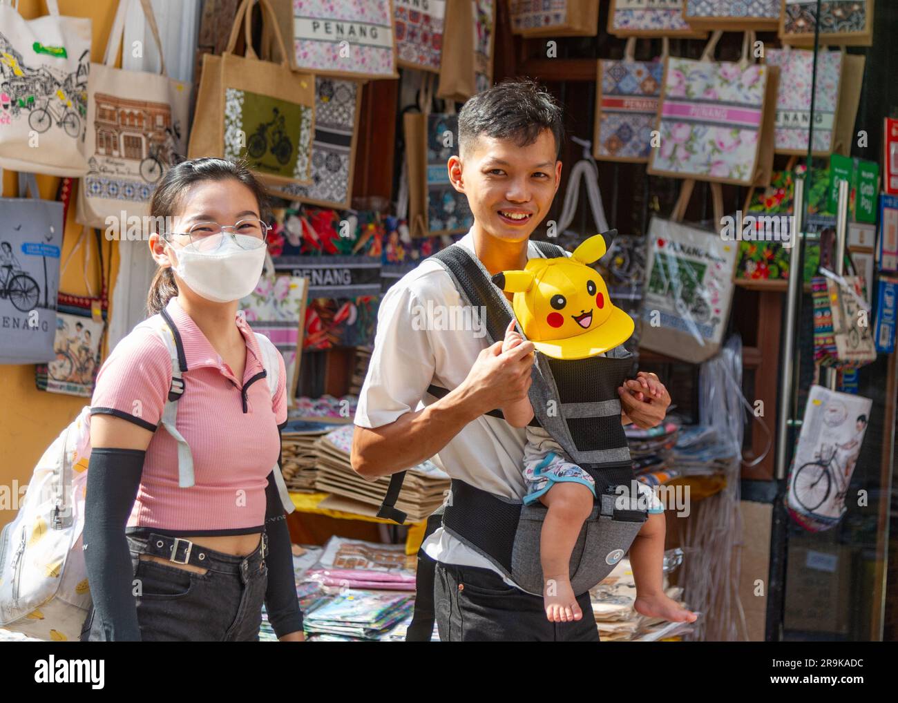 February 25 2023- George Town -Penang-Malaysia-Many tourists visit the Old Town for the murals ...