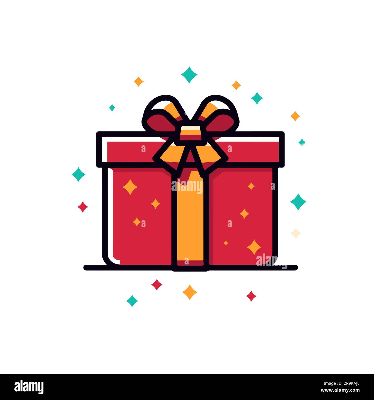 Christmas gift box, flat vector illustration Stock Vector Image & Art ...