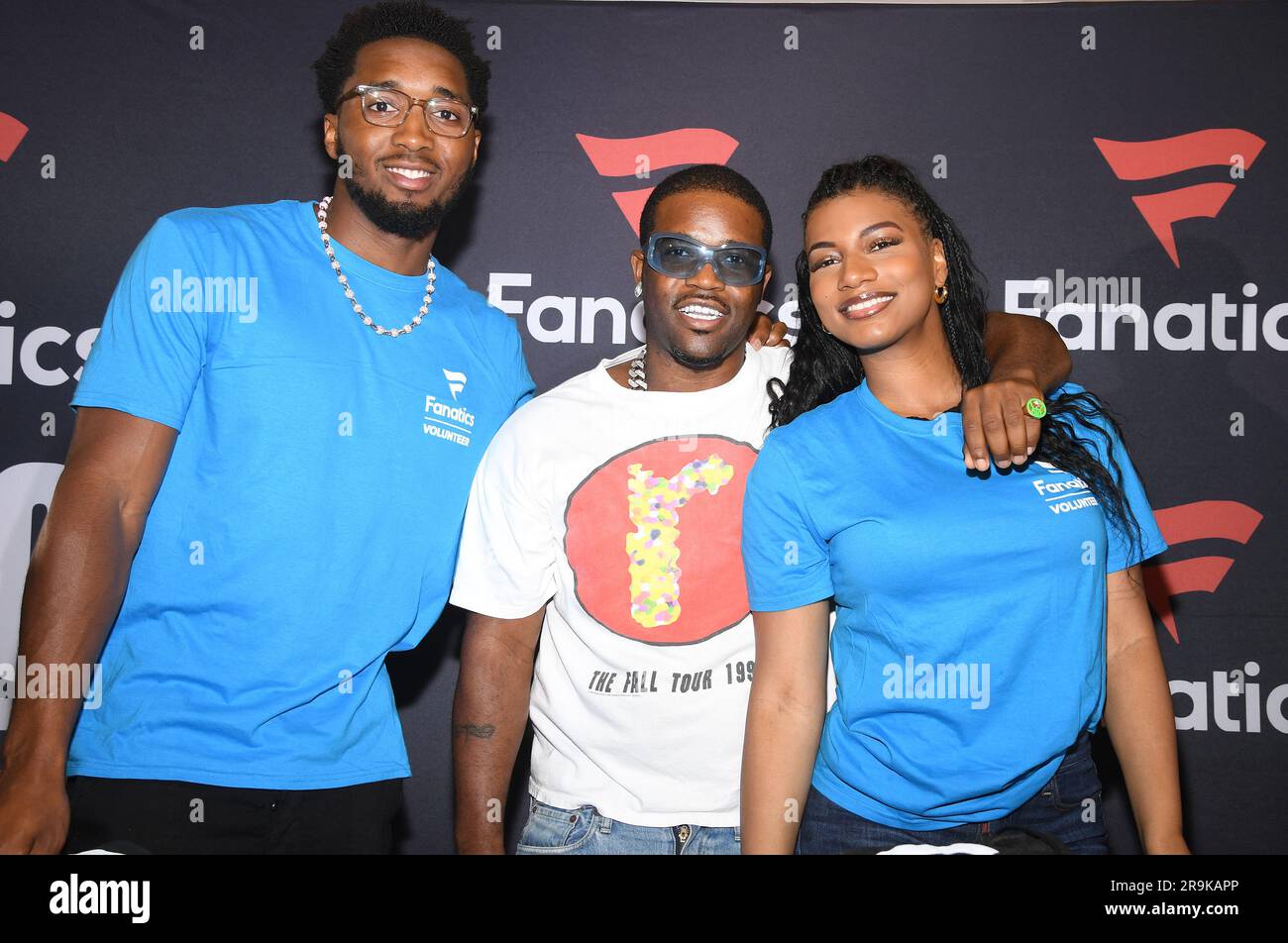 New York, USA. 27th June, 2023. (L-R) Donavan Mitchell, A$AP Ferg and ...