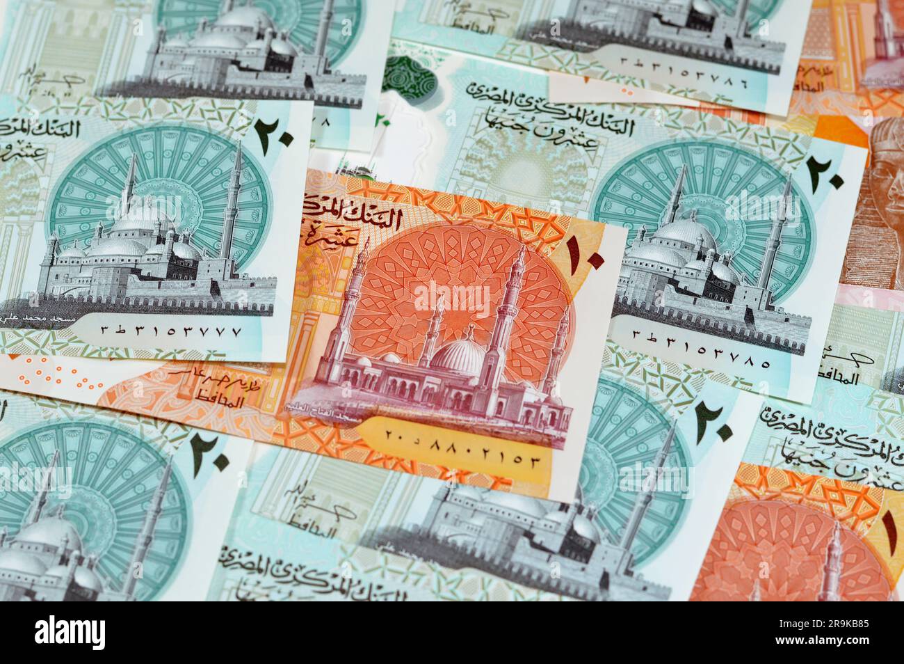 Egyptian new polymer money banknotes cash money bills background of ...