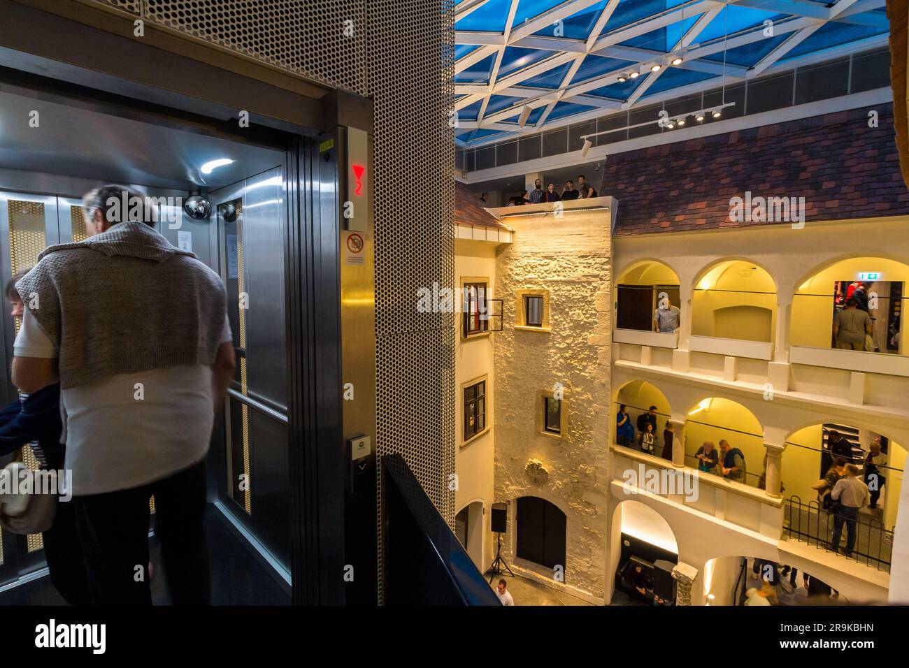 Elevator in 'Muzeumnegyed' (Museum Quarter) on day of Museums' Night ...