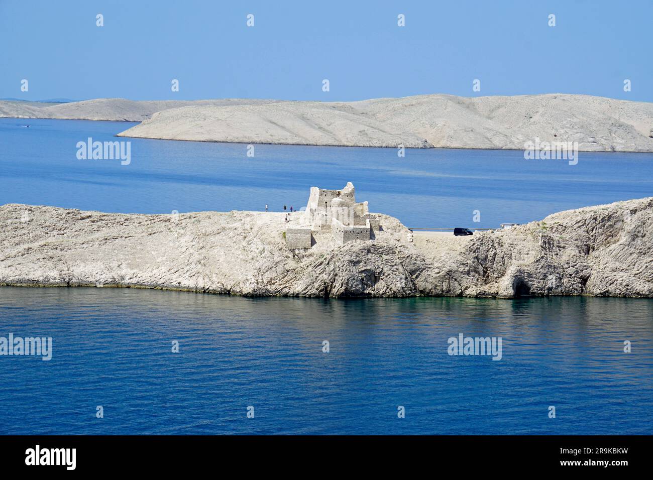 scenic landscape on pag island in croatia Stock Photo - Alamy