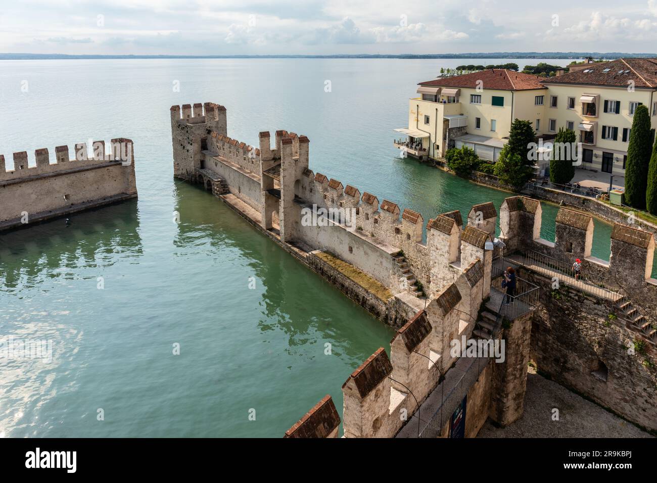 The Dock of Castello Scaligero di Sirmione (Scaliger castle) a landmark ...