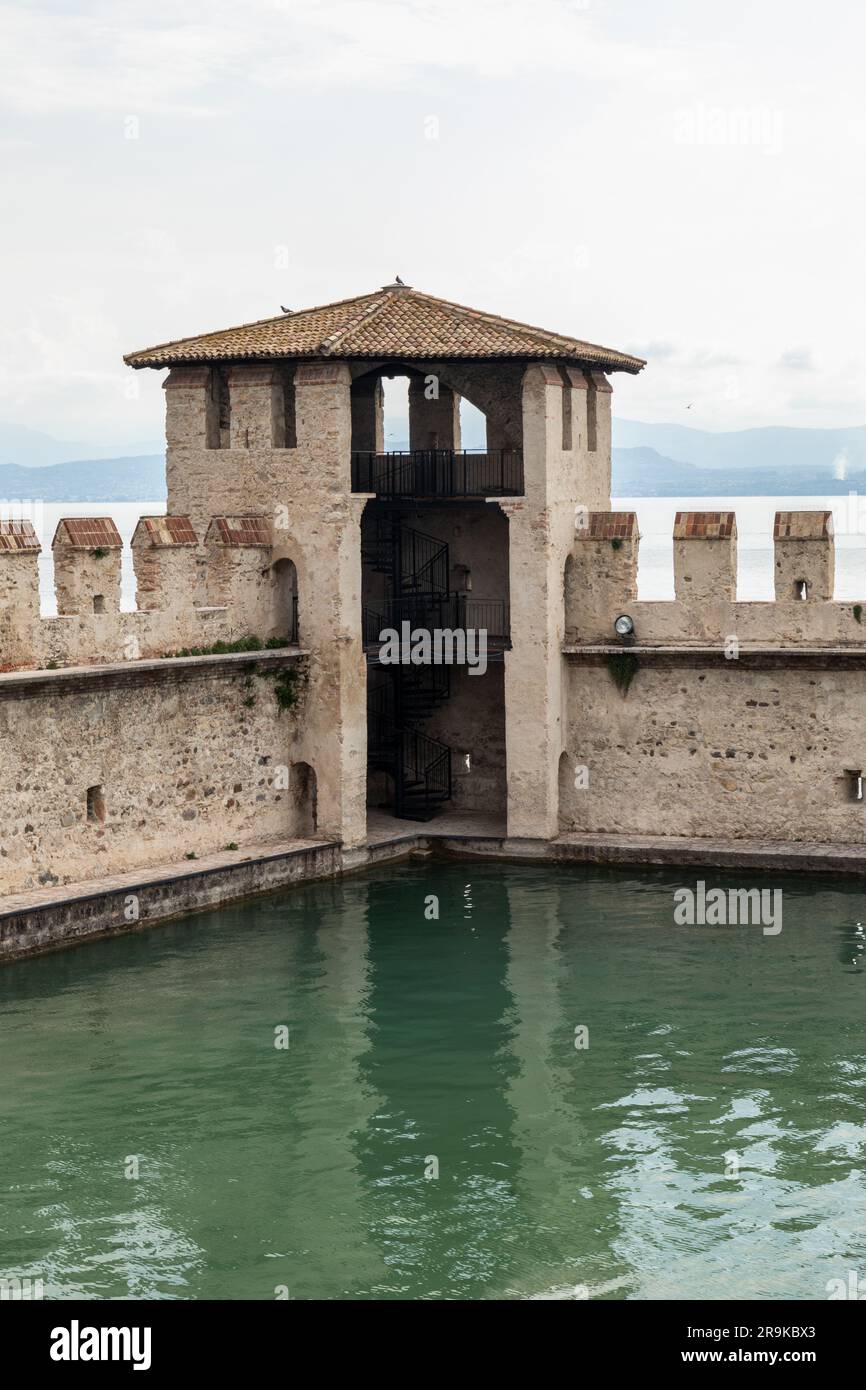 The Dock of Castello Scaligero di Sirmione (Scaliger castle) a landmark ...