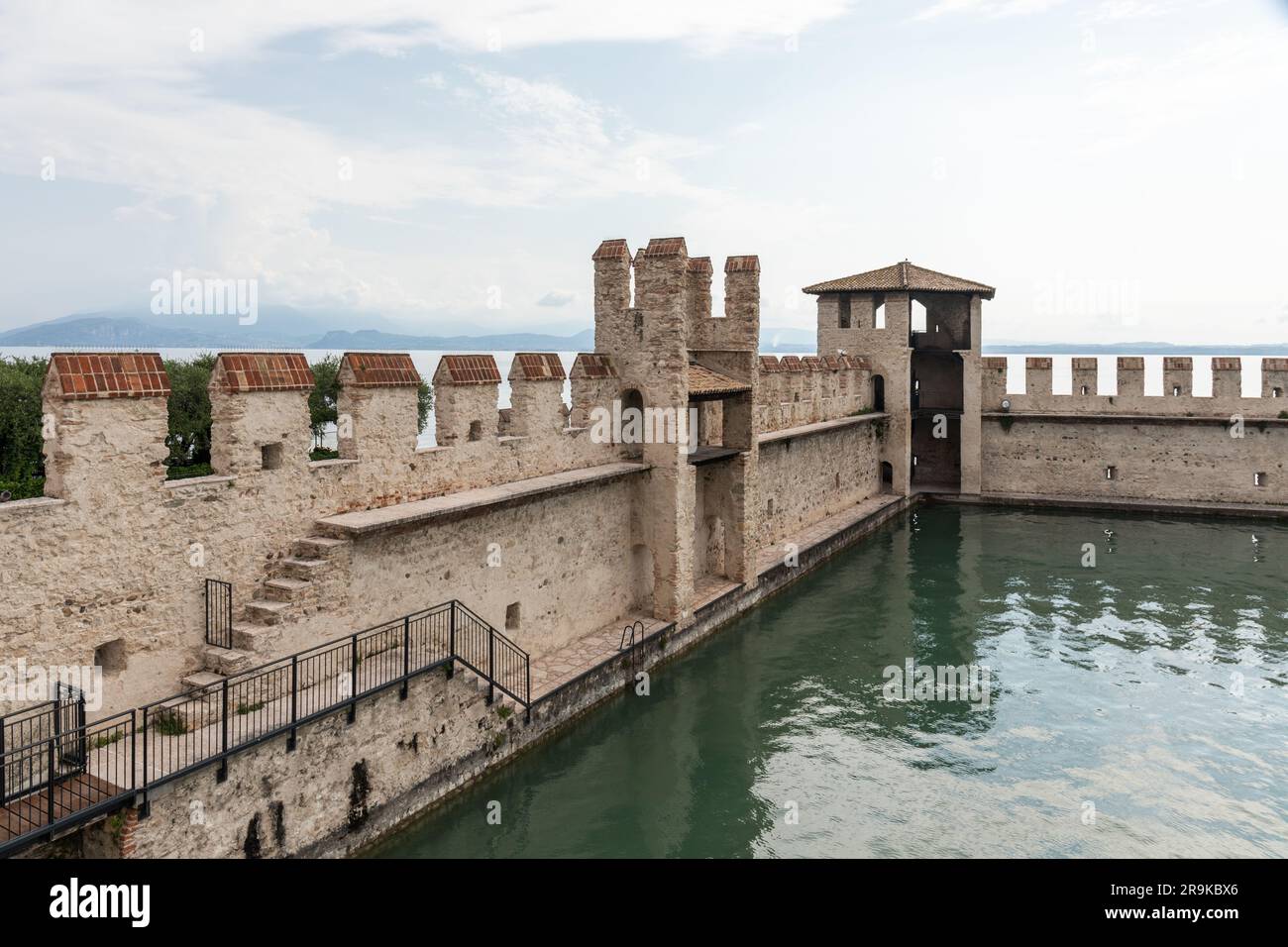 The Dock of Castello Scaligero di Sirmione (Scaliger castle) a landmark ...