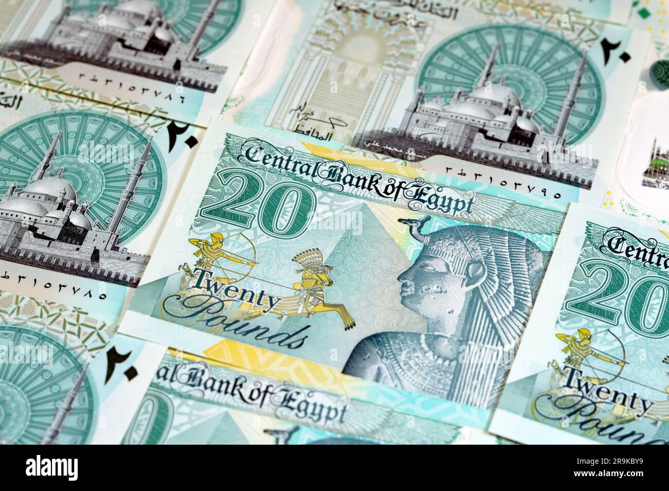 new Egyptian 20 EGP LE twenty polymer pounds cash money banknote bill ...