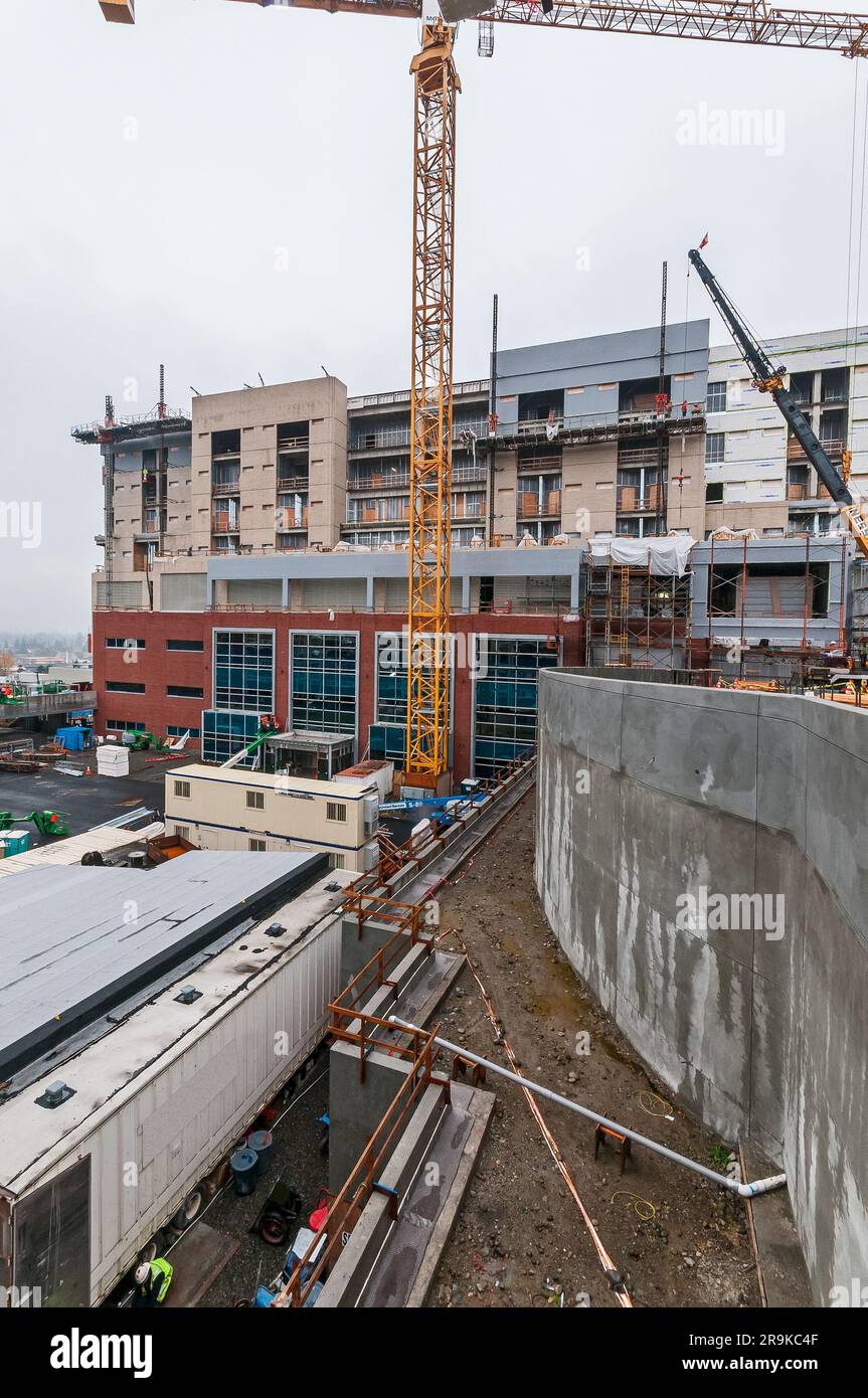 Construction of a hospital type building Stock Photo - Alamy