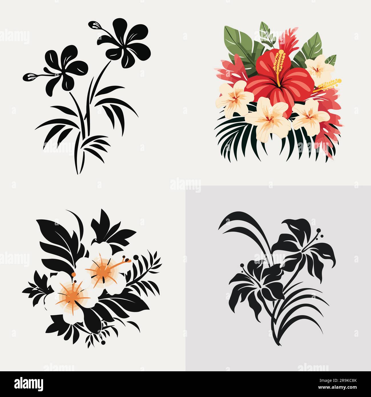 Hawaiian Flower Silhouette Vector