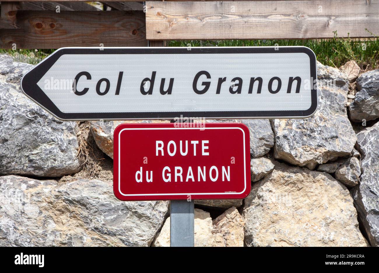 Col du Granon sign, Hautes-Alpes, France, route du Granon Stock Photo ...