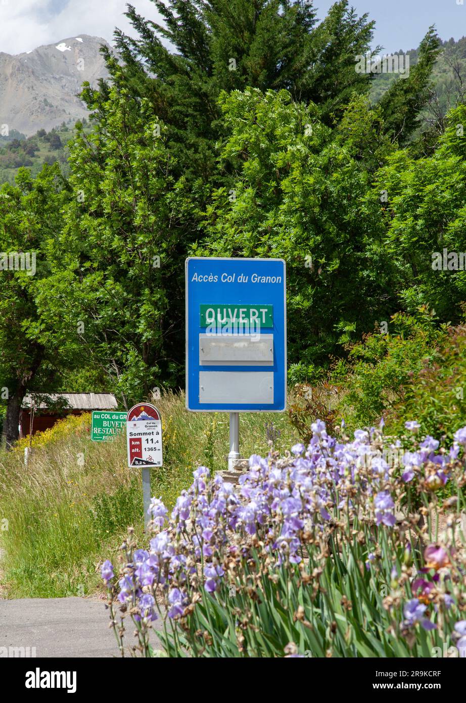 Col du Granon sign, Hautes-Alpes, France Stock Photo - Alamy