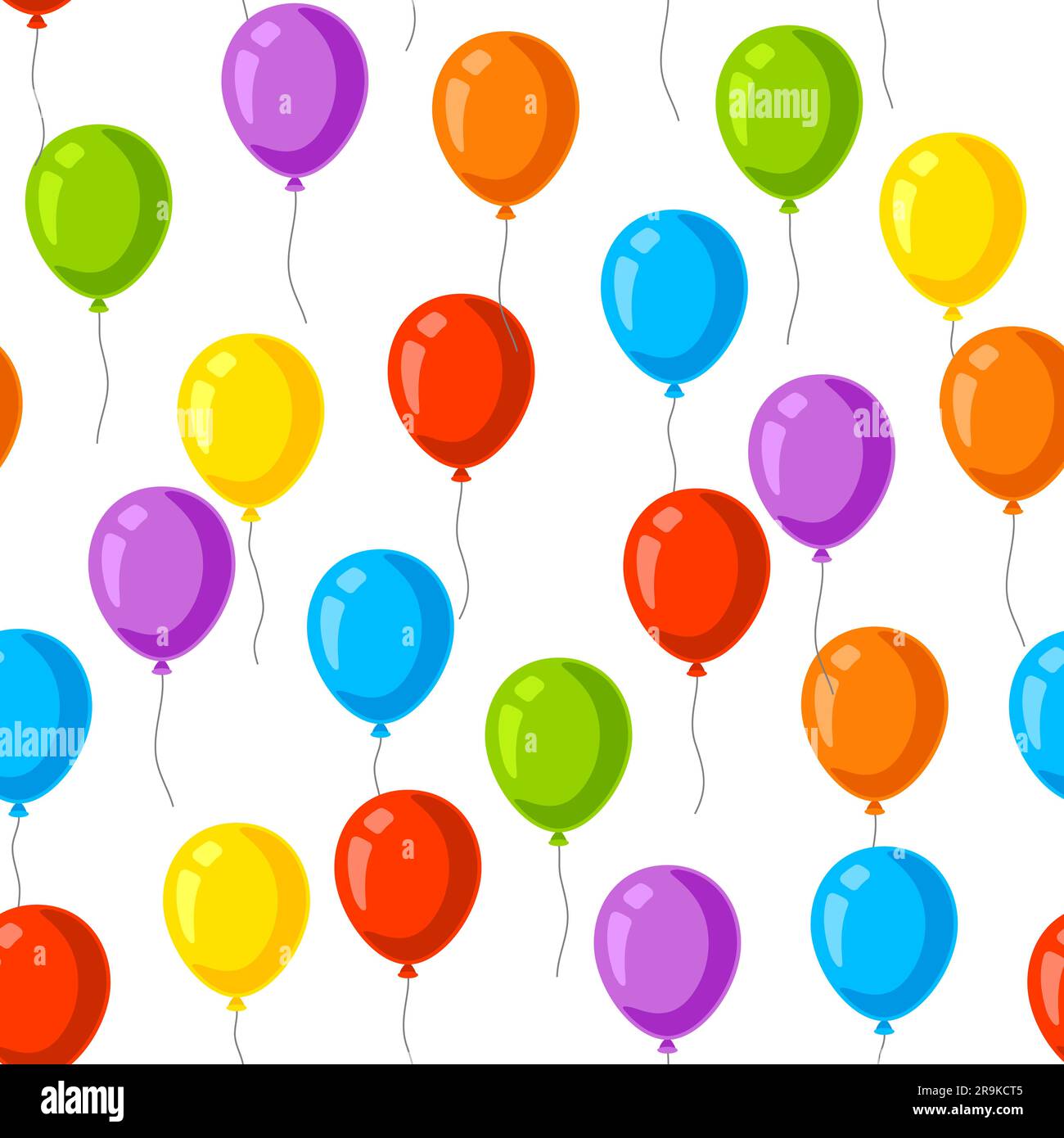 Color balloons pattern. Happy Birthday and party illustration Stock ...