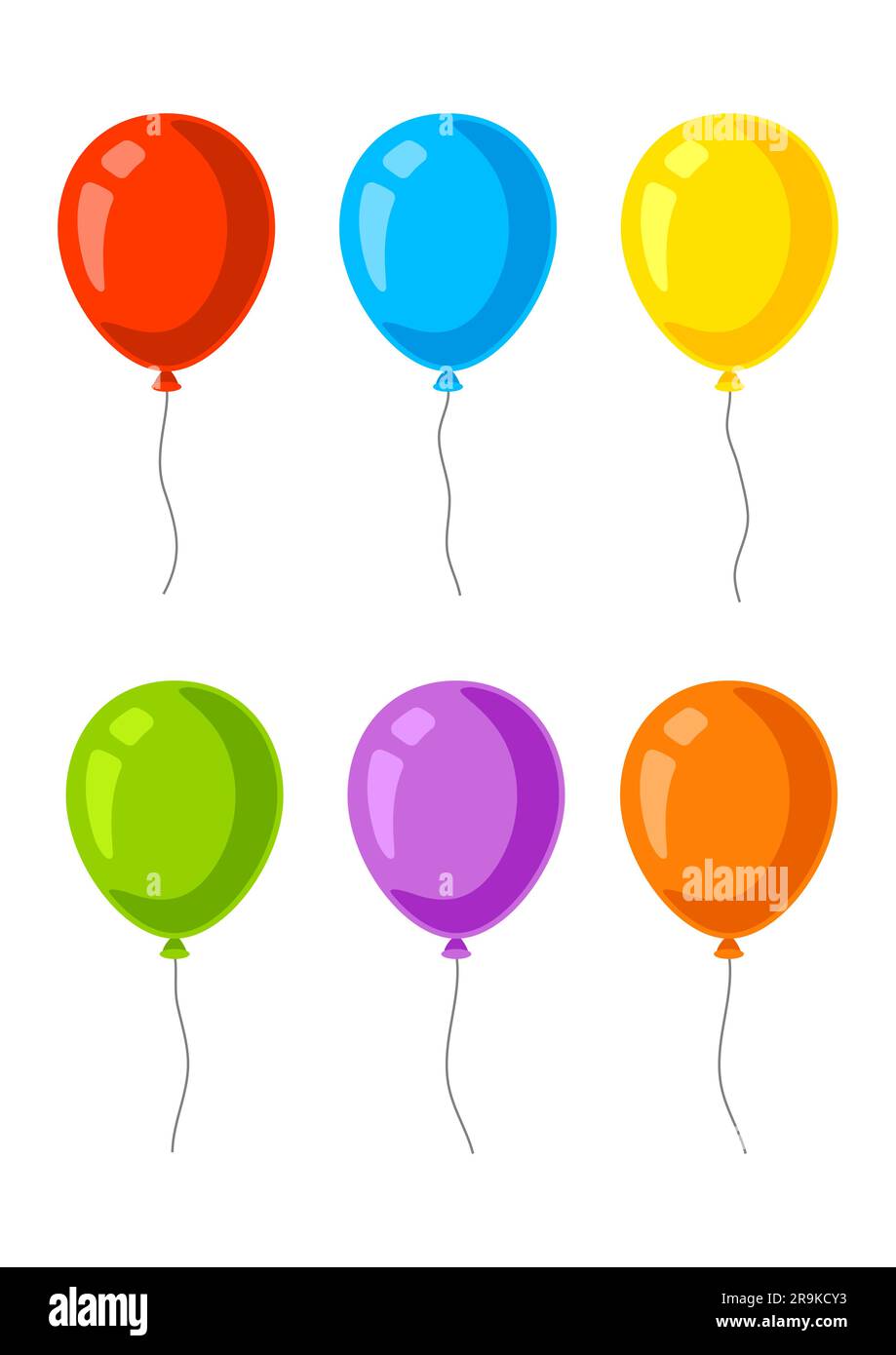 Color balloons set. Happy Birthday and party illustration Stock Vector ...