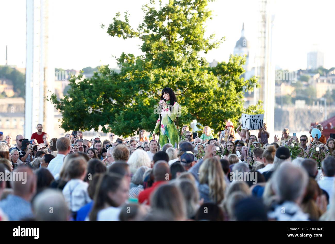 Stockholm, Sweden. 27th June, 2023. Eurovision winner Loreen performs ...