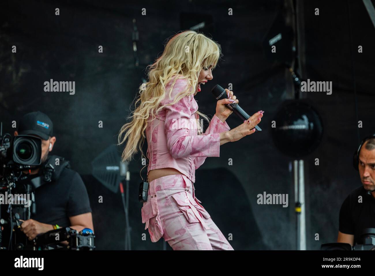 TV crews surround Carly Rae Jepsen as she plays the Other Stage ...