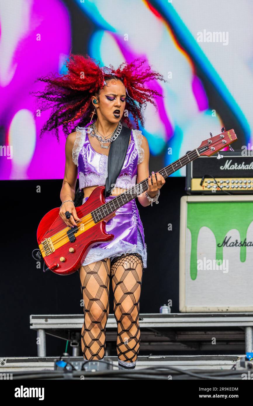 Nova Twins, Sunday at the 2023 Glastonbury Festival, Worthy Farm ...