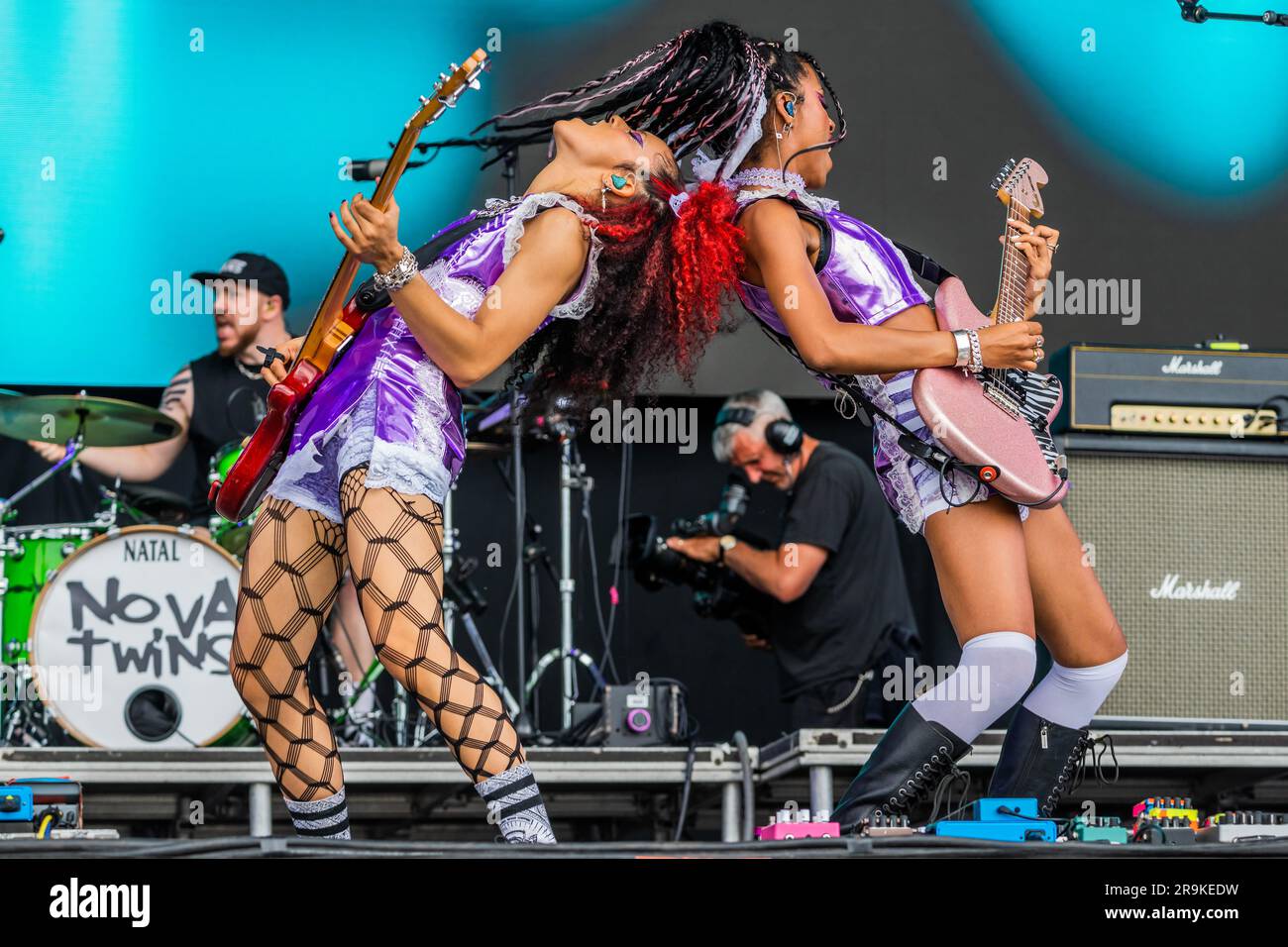 Nova Twins, Sunday at the 2023 Glastonbury Festival, Worthy Farm ...