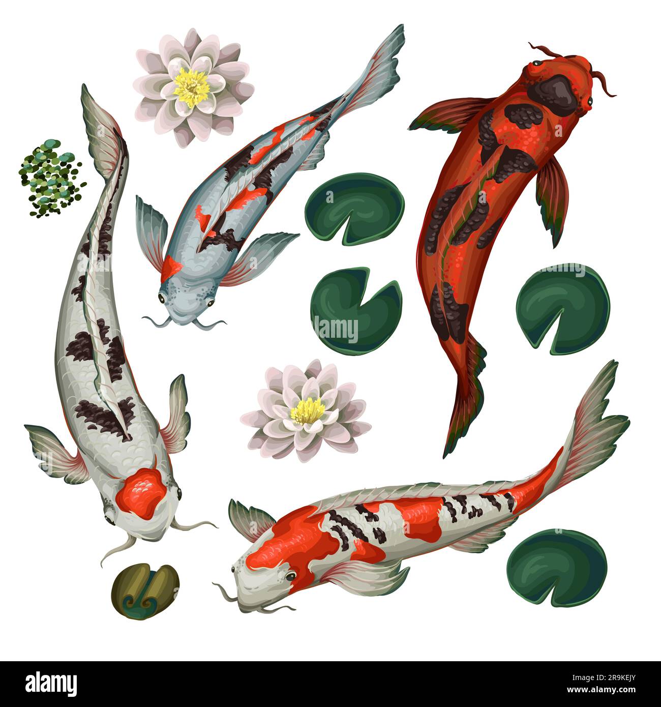 Meditation pond Stock Vector Images - Alamy