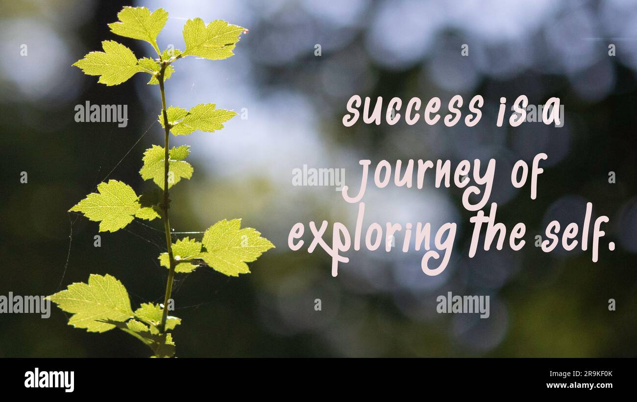Success is a journey of exploring the self. success slogans Stock Photo ...