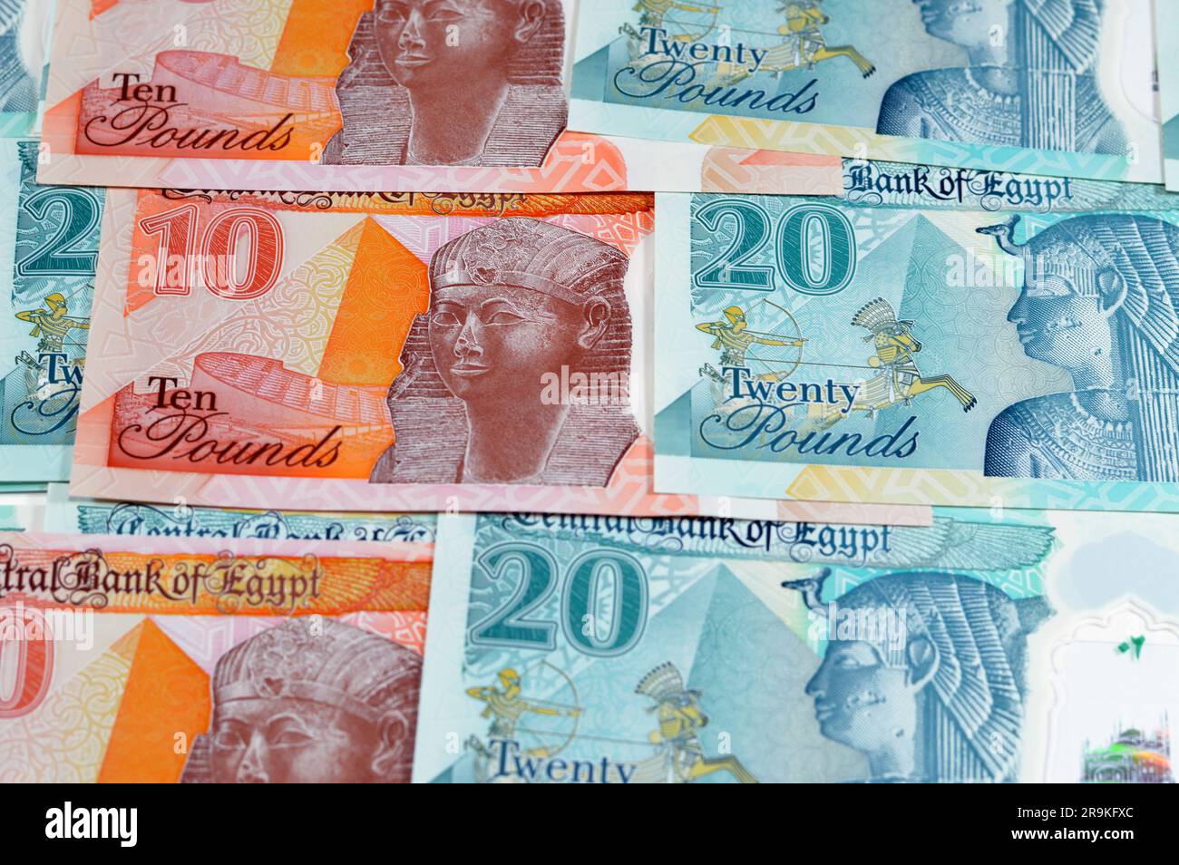 Egyptian new polymer money banknotes cash money bills background of ...