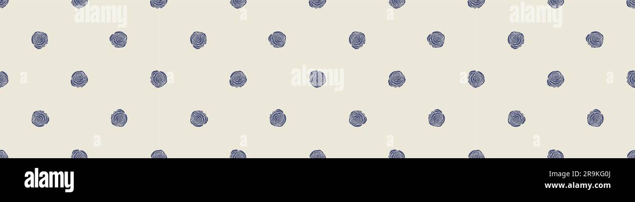 Quirky floral lino cut motif vector border. Seamless decoration of ...