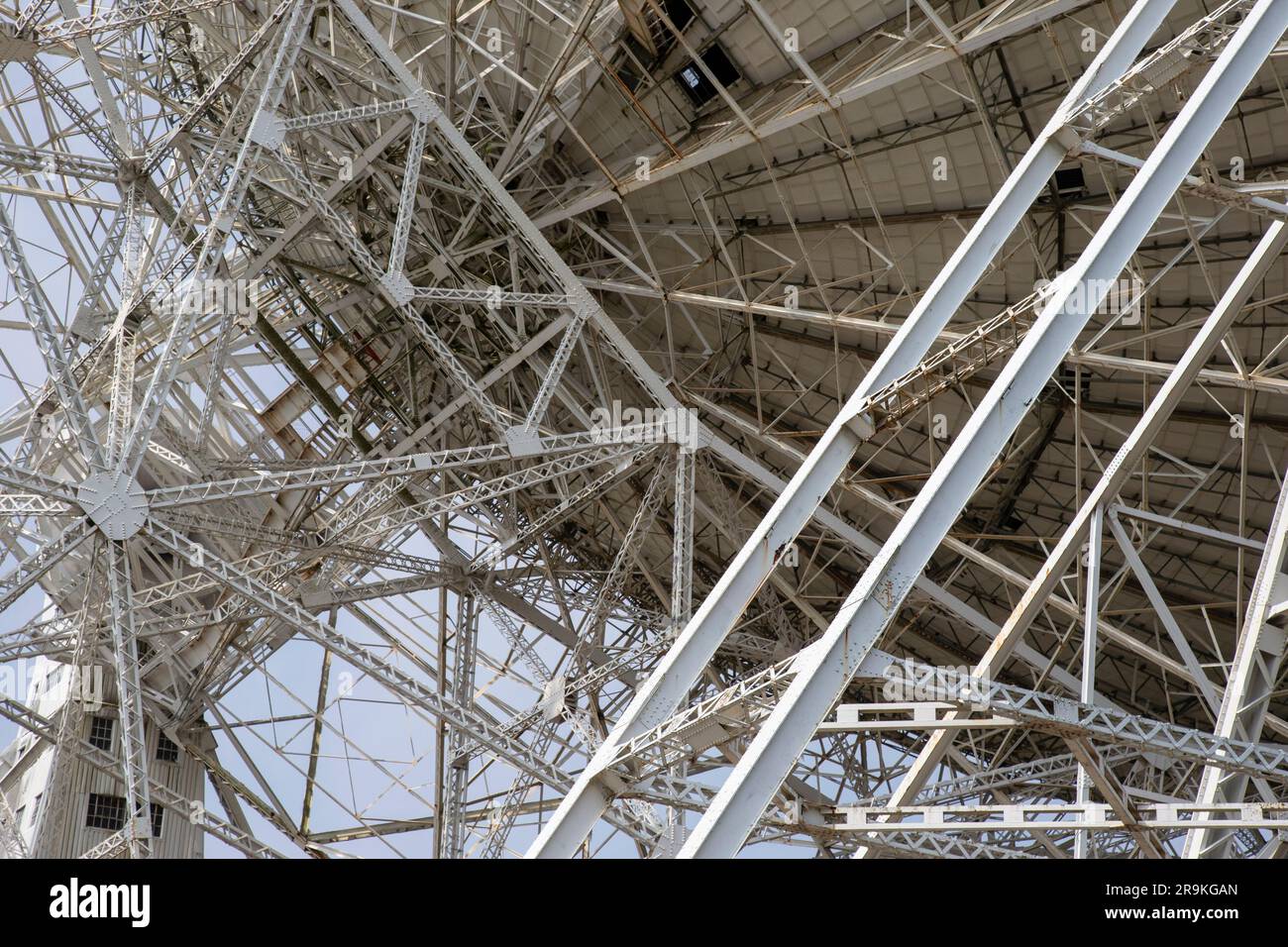 View of the complex engineering steel lattice structure of the huge ...