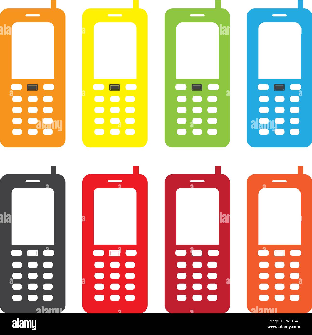 Colourful phone mobile cell cellular icon transparent background EPS ...