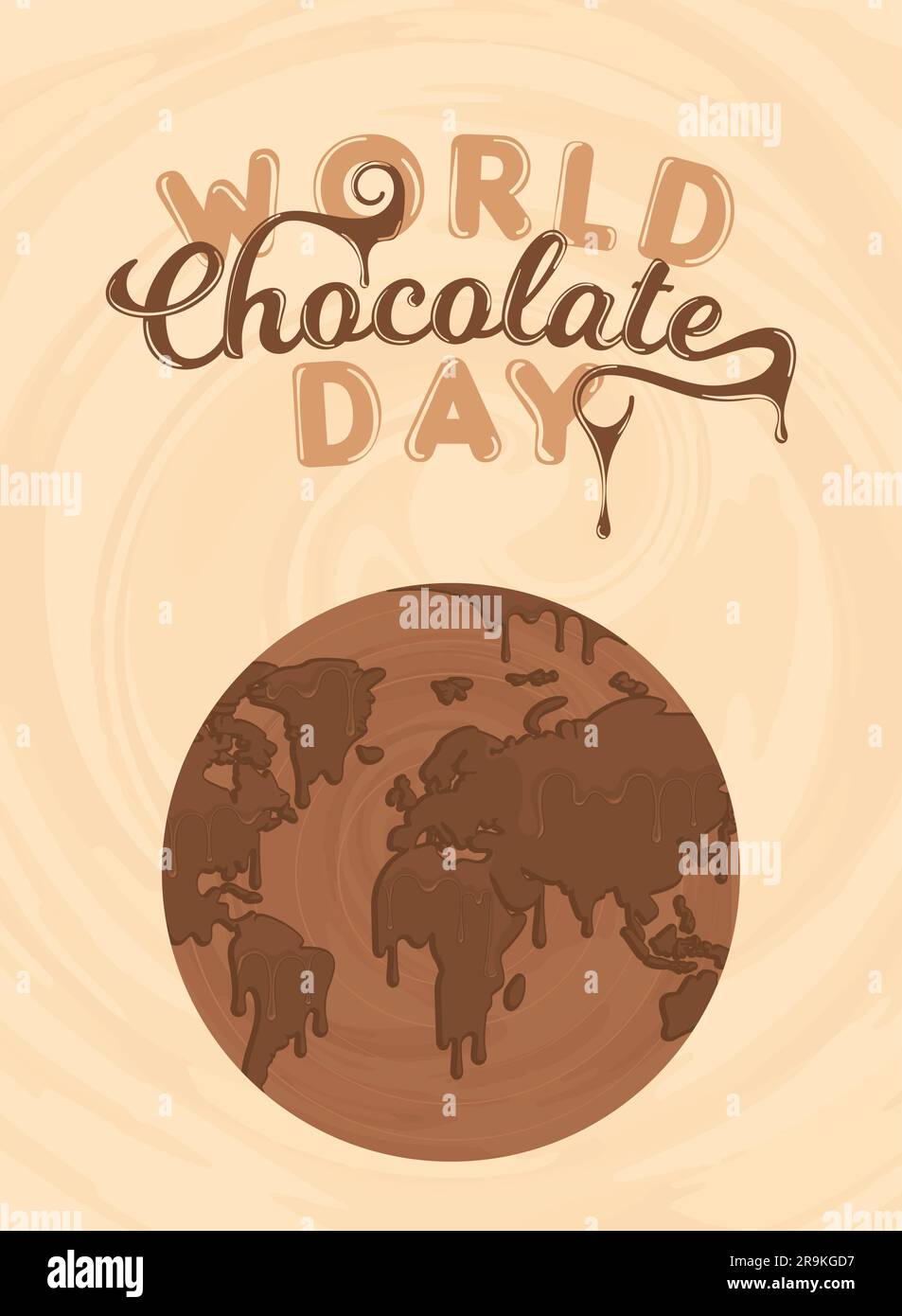Isolated chocolate planet earth World chocolate day vertical poster ...