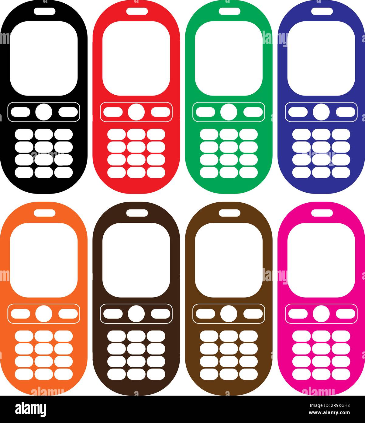 Colourful phone mobile cell cellular icon transparent background EPS ...