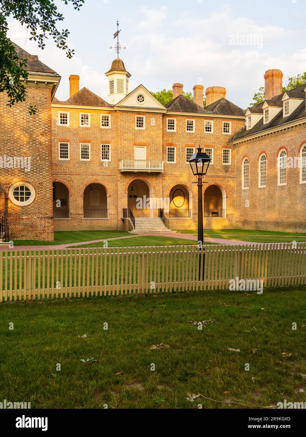 Back view of Wren building at William and Mary college in Williamsburg ...