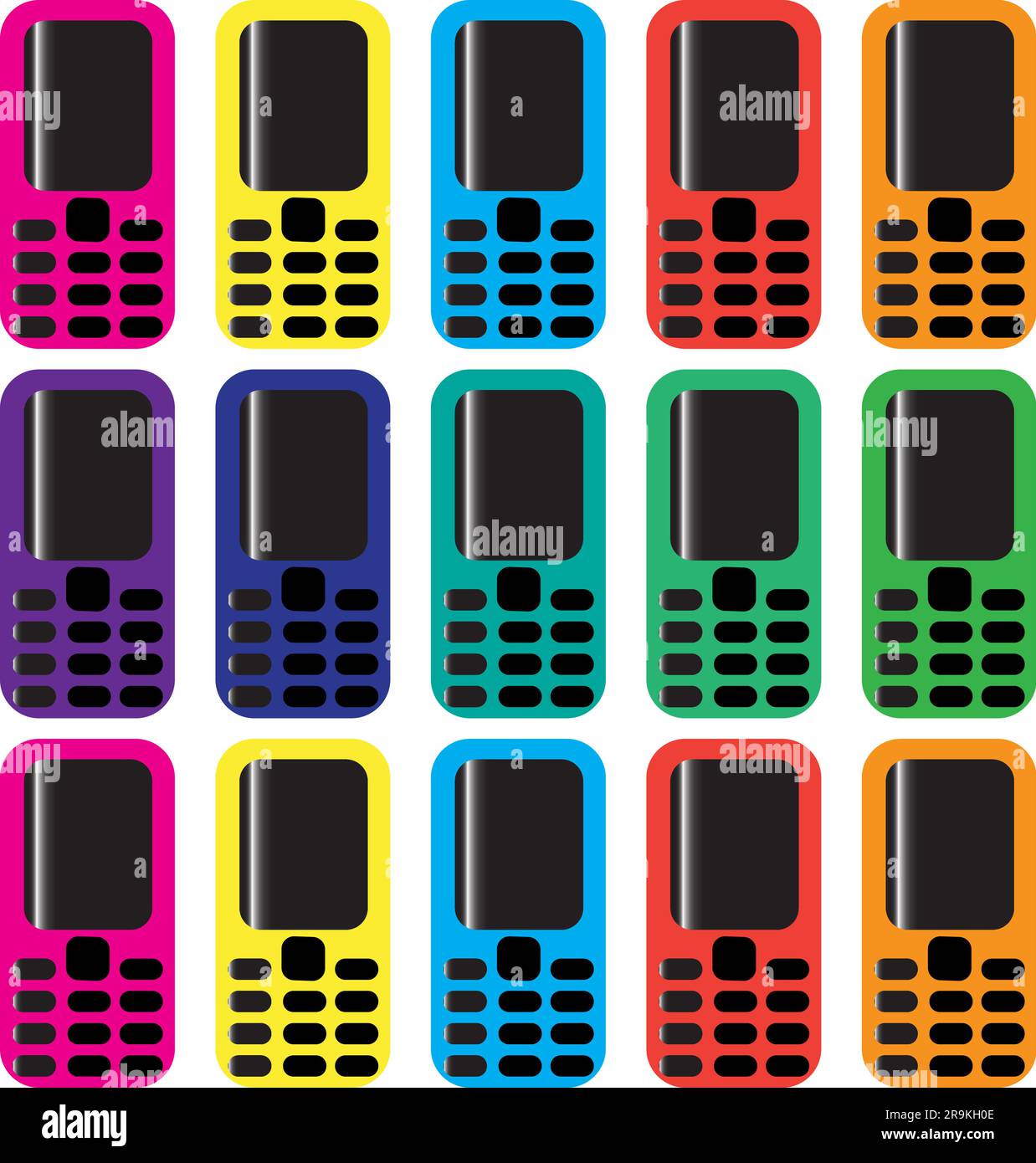 Colourful phone mobile cell cellular icon transparent background EPS ...